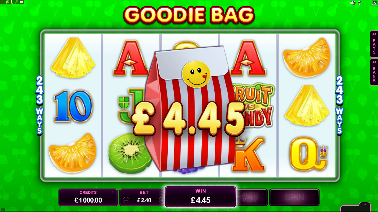 Fruit vs Candy slot review - MicroGaming slot - € 250 bonus